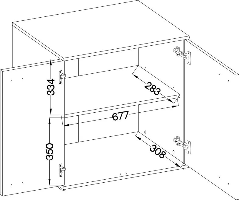FALCO Komoda FRITO - lamino, bílá