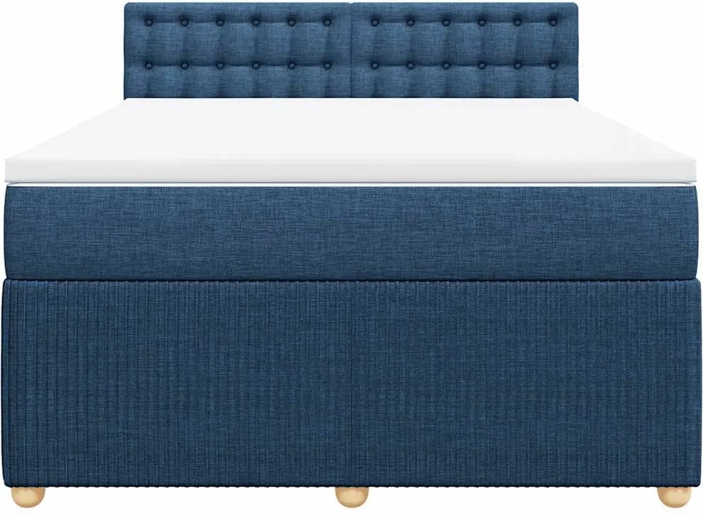 Box spring postel s matrací modrá 160x200 cm textil 3287527