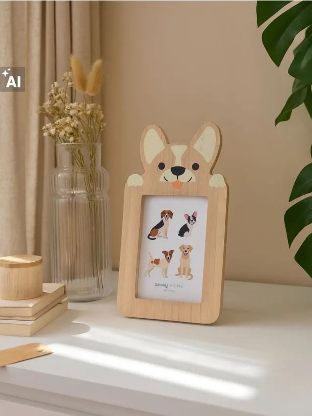 Sinsay - Fotorámeček s motivem psa corgi - béžová