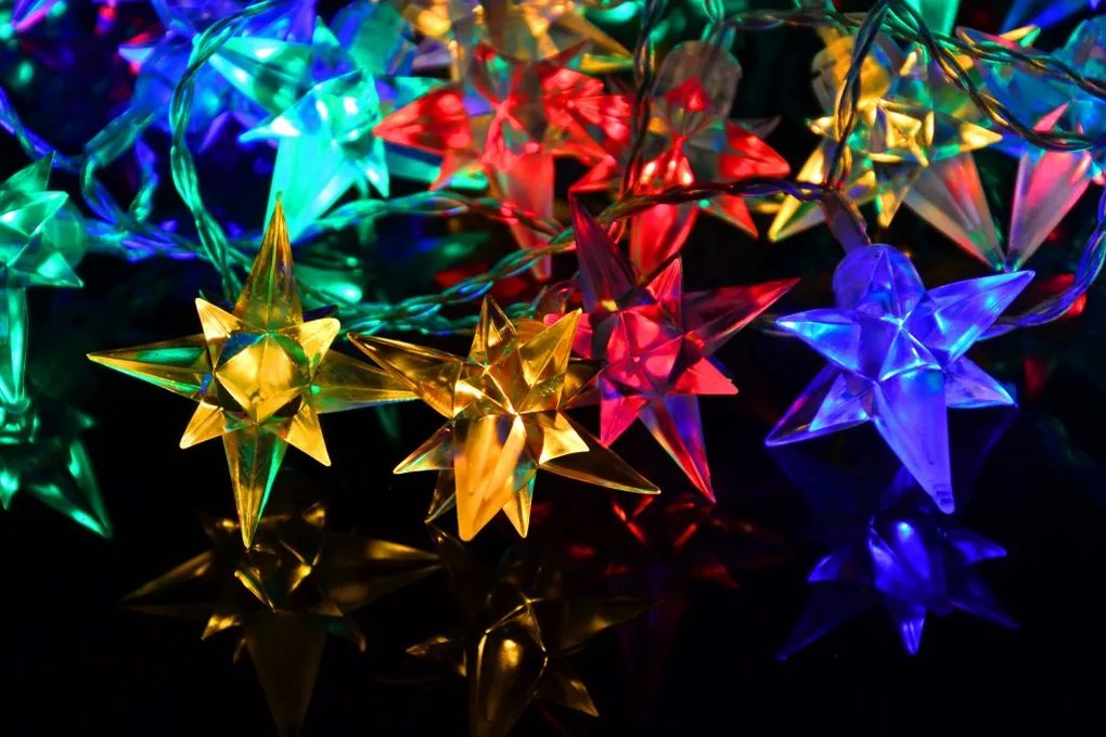 Nexos 33456 Vánoční LED osvětlení - barevné hvězdy - 40 LED