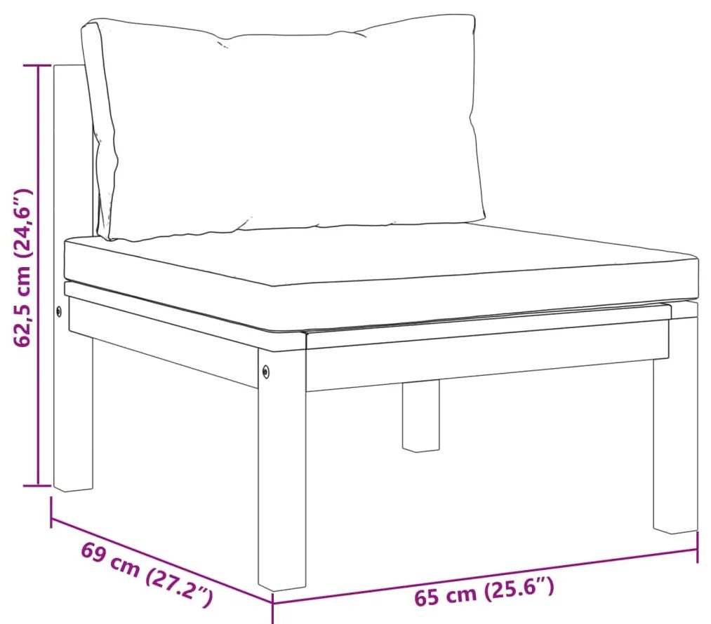 vidaXL Marketos 2dílná zahradní souprava tmavě šedé podušky masivní akácie