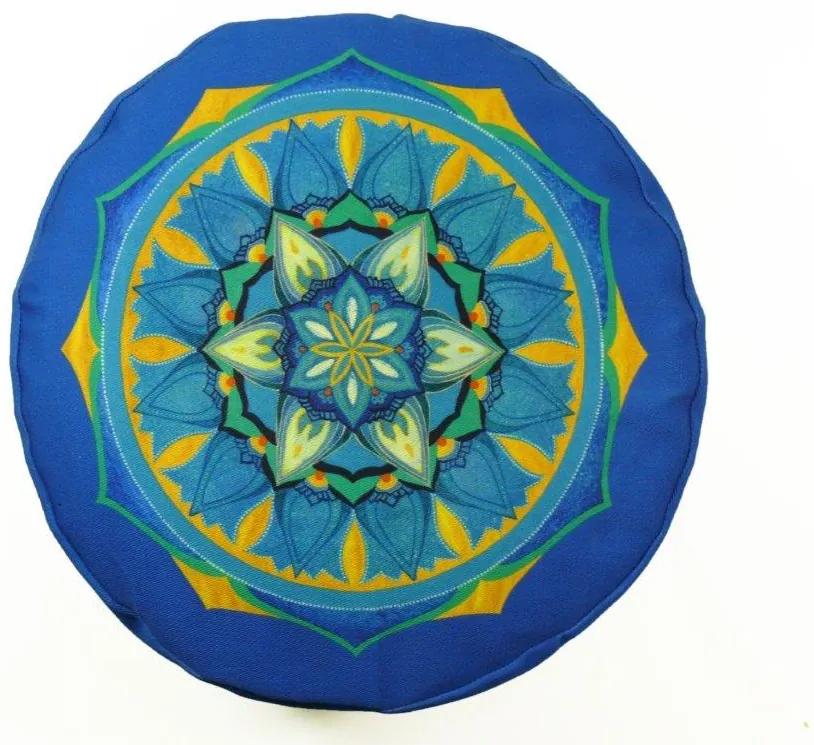 S radostí - vlastní výroba Meditační polštář s mandalou HVĚZDA (autorský design) Velikost: ∅35 x v25 cm