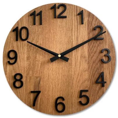Dubové hodiny na zeď s velkými číslicemi I SENTOP MAS017-3072-black-hands