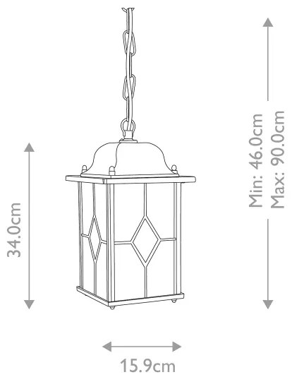 Elstead WX9 - Venkovní lustr WEXFORD 1xE27/100W/230V IP23