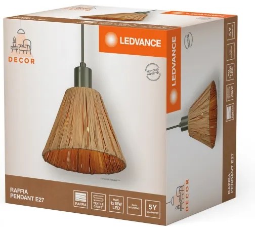 Ledvance - Lustr na lanku DECOR RAFFIA 1xE27/15W/230V rafie