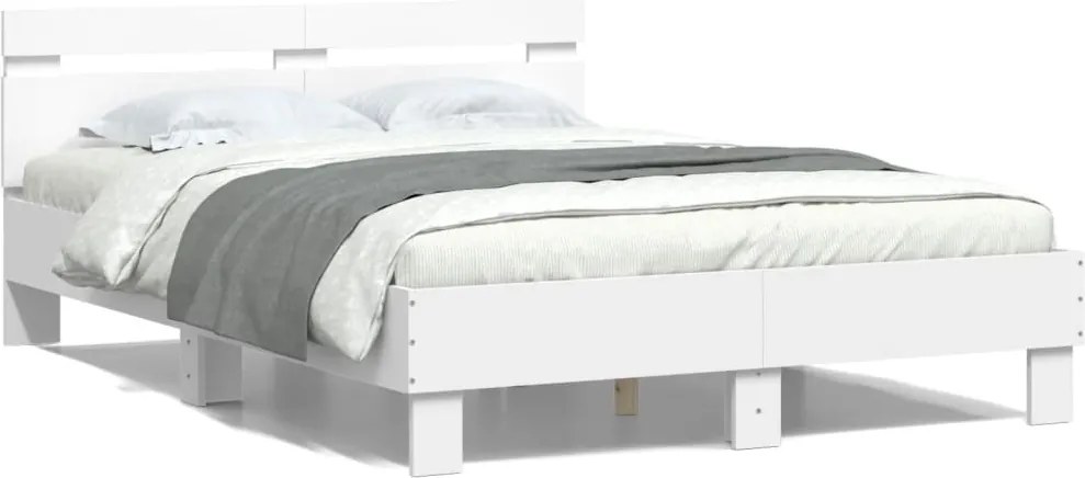 Rám postele s čelem a LED osvětlením bílý 120 x 190 cm 3207574
