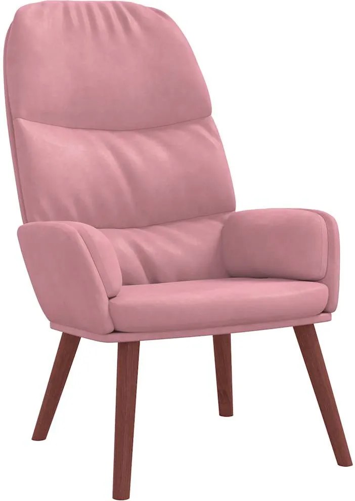 Relaxační křeslo s podnožkou růžové samet 3315120