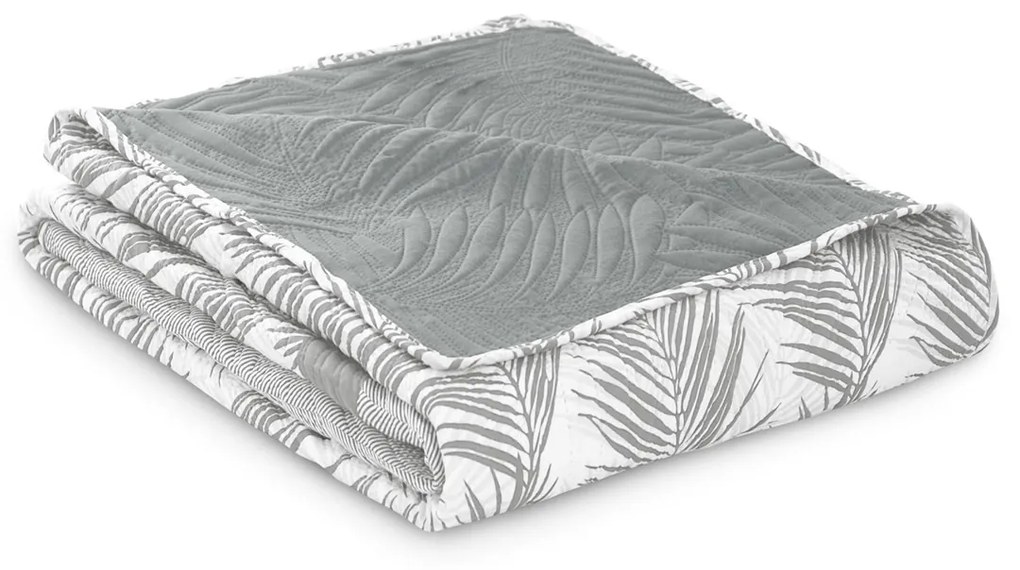 Oboustranný přehoz Tropical 170x210 cm šedý