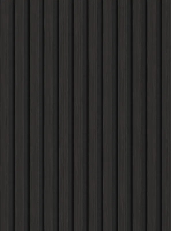 Mexen Lam-F, akustické stěnové lamely 275 × 30 cm, plstěný podklad 8 mm, technická dýha, eben černý, S105-275307-3015-023