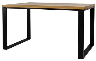 Drewmax Jídelní stůl ST373 S200, šířka desky: 4cm, masivní dub brendy   černá matná