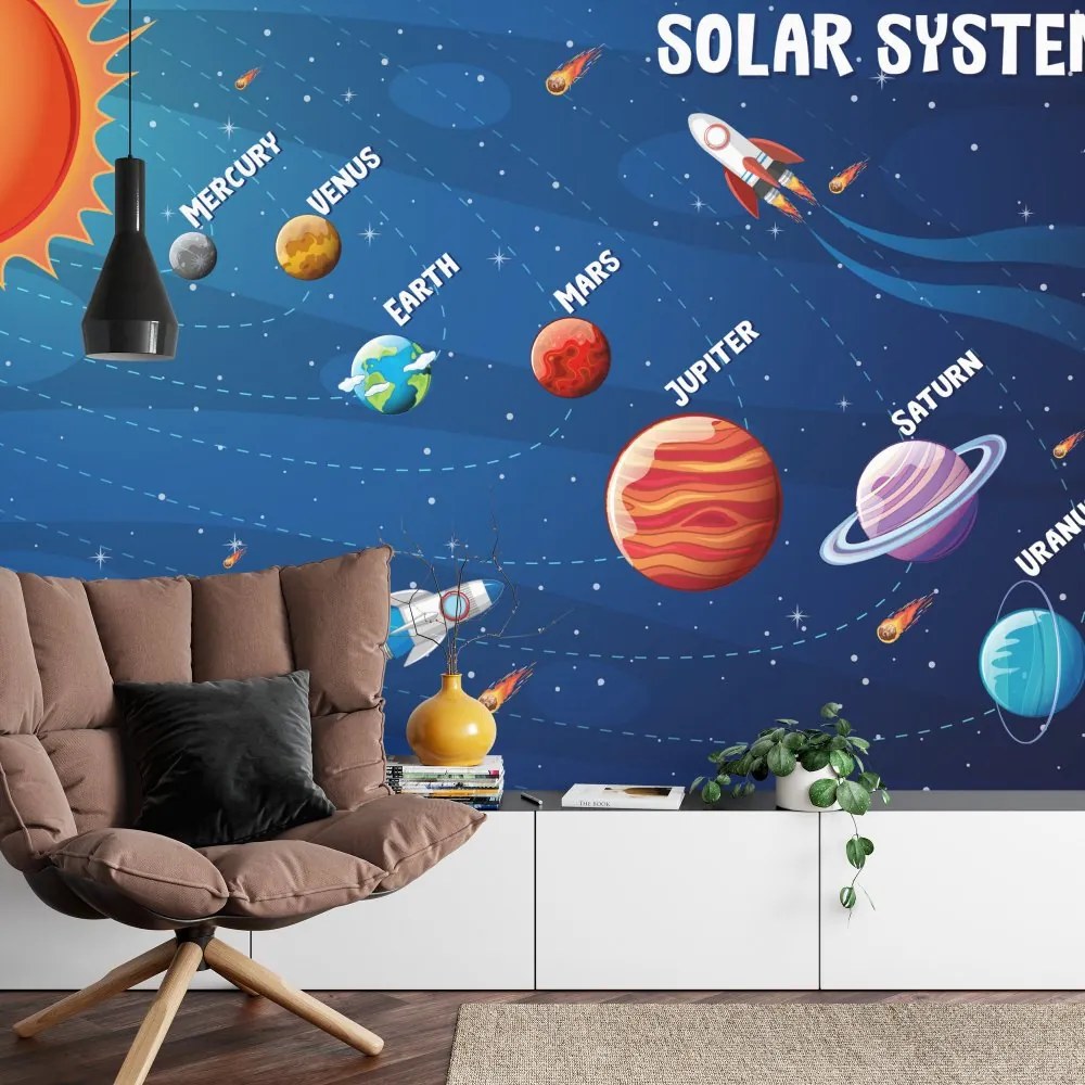 Fototapeta Infografika O Sluneční Soustavě Samolepící tapety 520x318