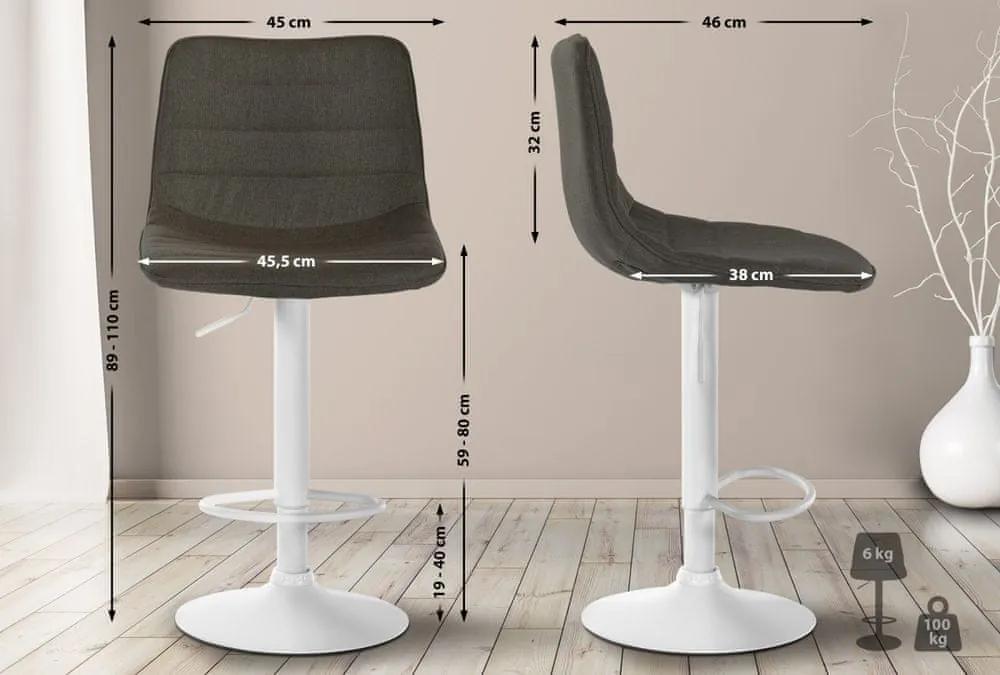 Bhm germany Barová židle Lex, textil, bílá podnož / taupe