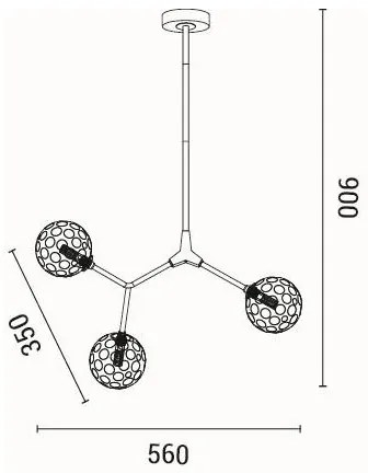 Lustr na tyči GALILEA 3xG9/15W/230V šedá