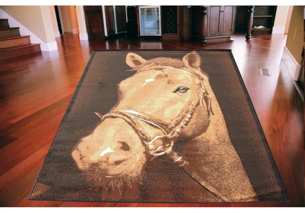 Kusový koberec PP Kůň hnědý, Velikosti 140x200cm