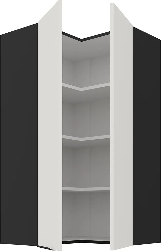 ARIA wb | horní kuchyňská skříňka 60x60 GN-108 2F (90°) rohová s policemi | EXTRA VYSOKÁ | 60x60 cm | černá/bílá