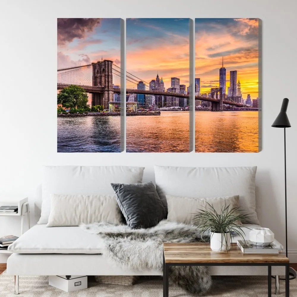 Vícedílný obraz New York City Panoramatická Krajina Nedostatek Nedostatek Plátno Canvas 180x120