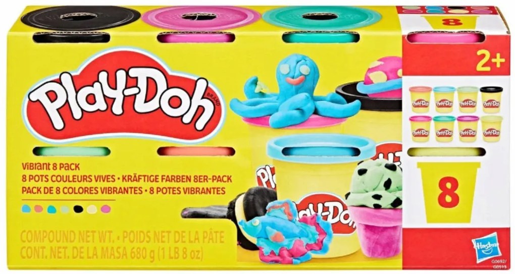 HASBRO PLAY-DOH Barevná modelína kreativní set 8 kelímků 680g 14g0513