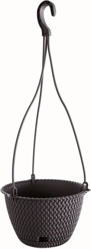 PROSPERPLAST Květináč závěsný SPLOFY ROUND W antracit 27cm Velikost: L