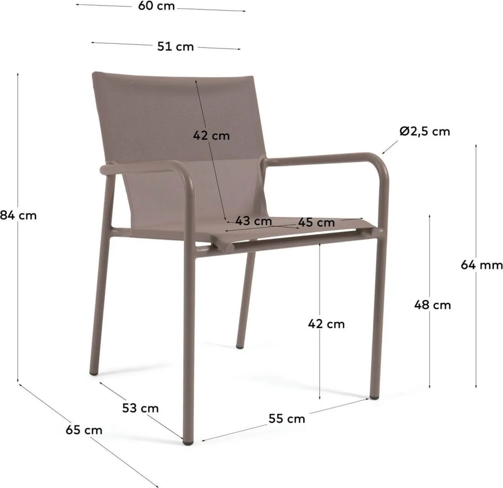 MUZZA Zahradní židle tana hnědá
