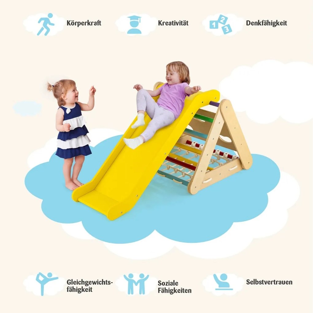 Costway Lezecká hračka pro batolata Trojúhelníková prolézačka 4 v 1 s rampou