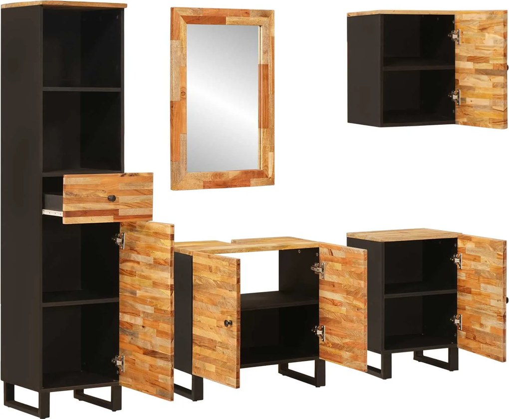 Koupelnové sady 5 ks Přírodní 38 x 33 x 160 cm 3310105