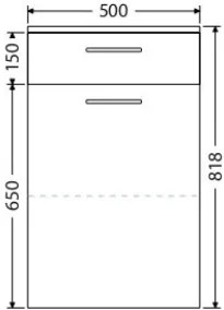 Intedoor nízká doplňková skříň s košem na prádlo,1 zásuvka,1 dveře, UNI SN 82/50 1Z K Varianta: 24 Woodline creme