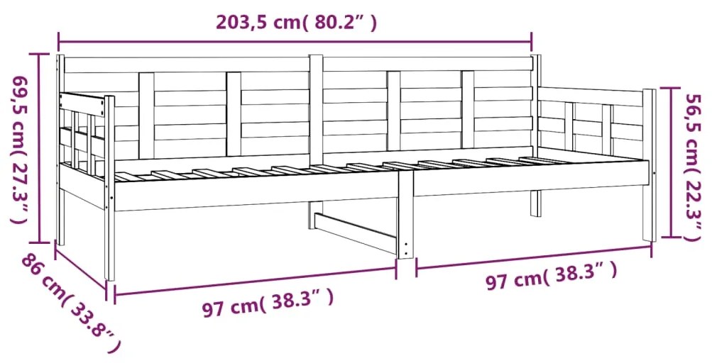 Válenda masivní borové dřevo 80 x 200 cm