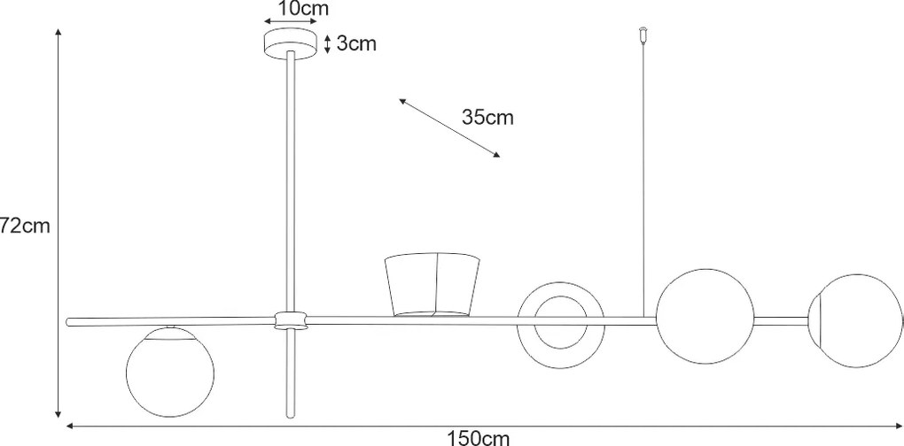 Světla a lustry REDO GROUP Moderní světlo s držákem na květináč VUELTA 4×E27