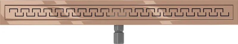 Mexen Flat, lineární podlahový žlab 80 cm, M15, růžové zlato, 1624080-15