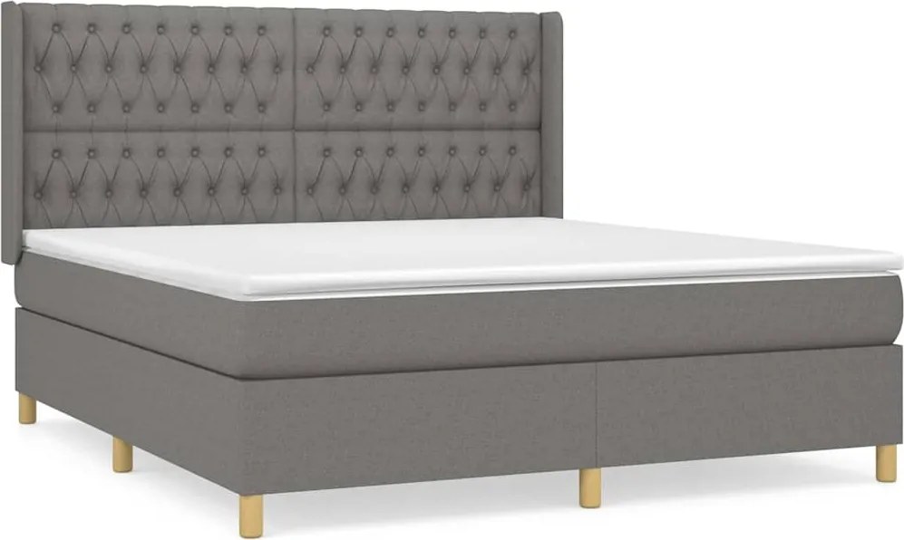 Box spring postel s matrací tmavě šedá 180x200 cm textil 3132250