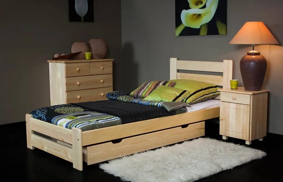 ImportWorld Dřevěná postel Roland 90x200 + rošt ZDARMA (Barva dřeva: Dub)