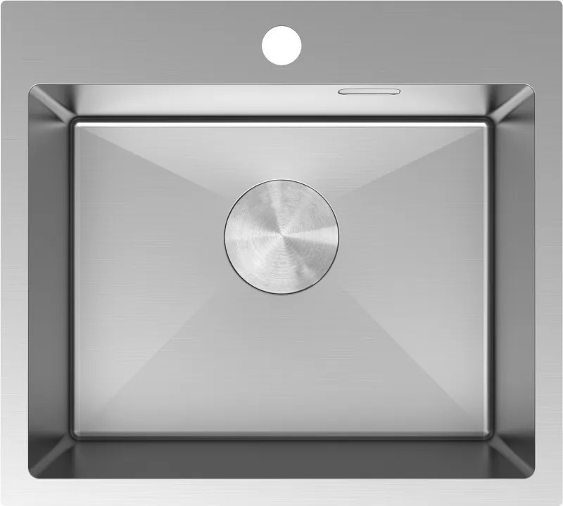 Mexen Solix, 1-komorový nerezový dřez 500 x 450 mm, broušená ocel, 6402501000-01
