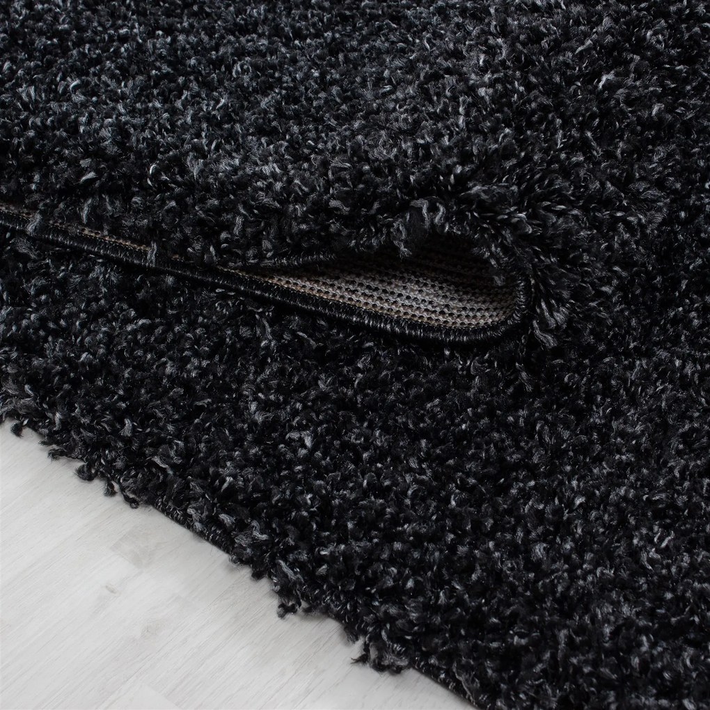 Ayyildiz Kusový koberec LIFE 1500, kulatý, Antracitová Rozměr koberce: 120 cm KRUH