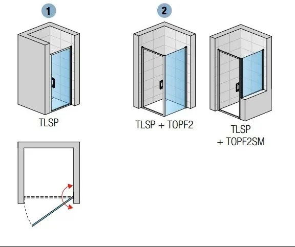Ronal (Sanswiss) Ronal, TOP-LINE S Black Line jednokřídlé dveře TLSP Šířka: 70 cm