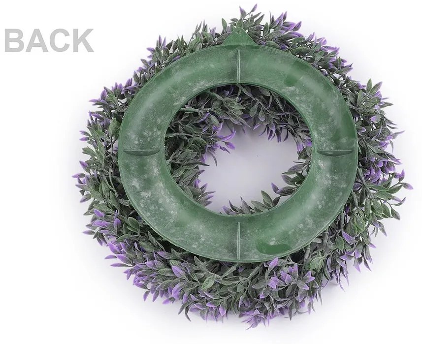 Umělý věnec buxus fialový Ø30 cm - zelená fialová