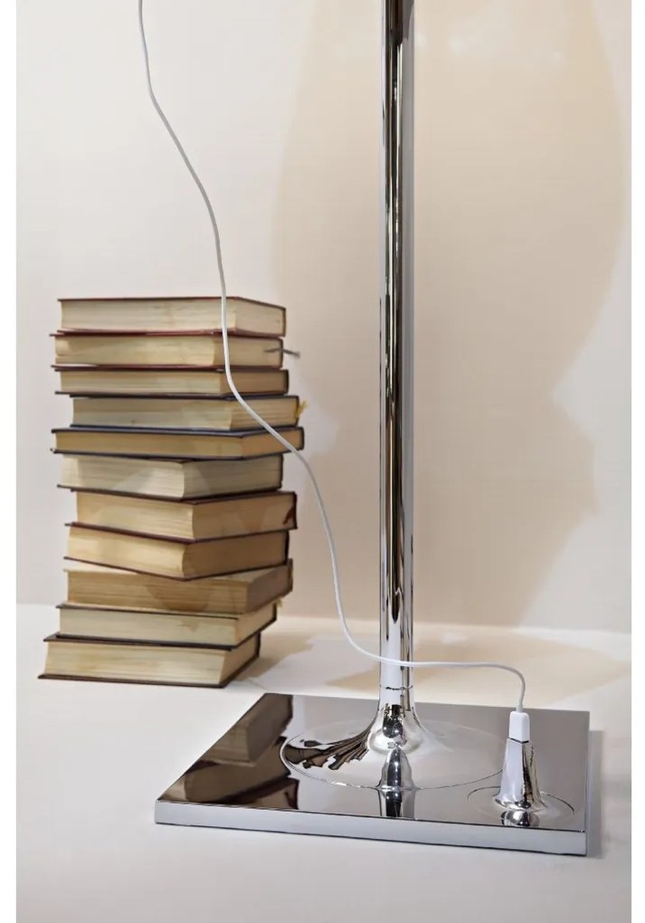 Flos Bibliotheque Nationale, stojací lampa s difusorem ze světle hnědé látky, design Philippe Starck, 1x150W E27, 150cm