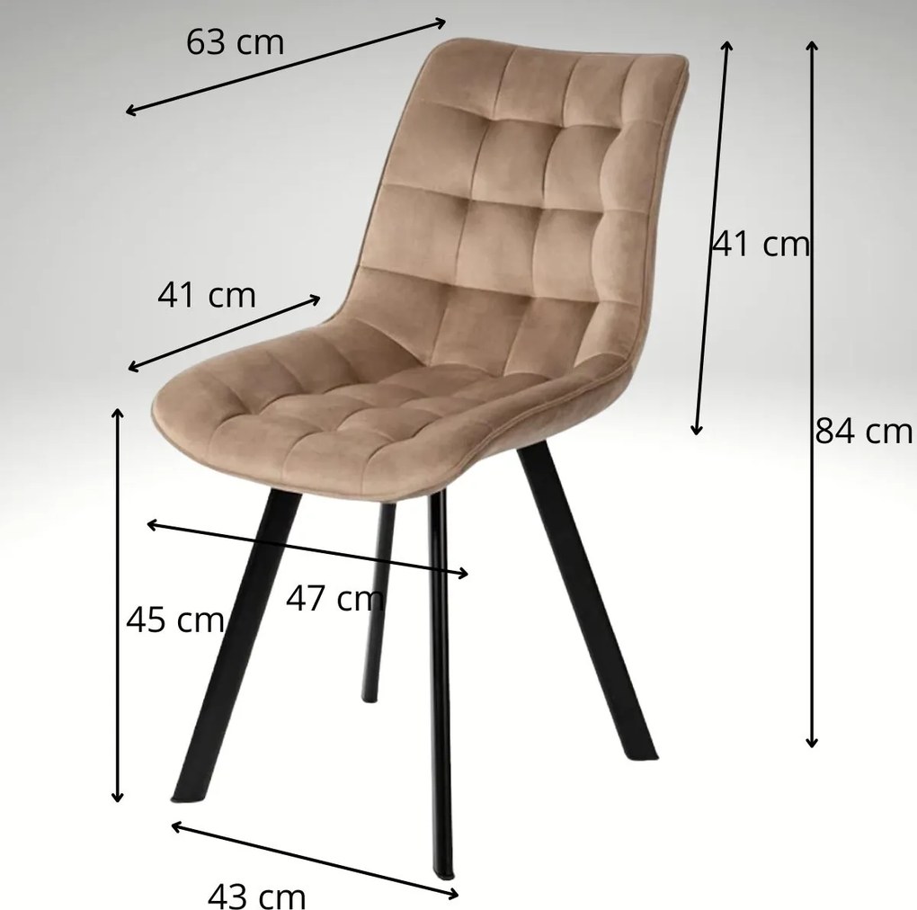 Vikio Jídelní set pro 4 osoby 160x90 cm dub noha X béžová židle VJS236-4BE-S