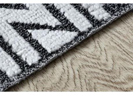 koberec Strukturální SIERRA G5013 ploché tkaní šedá zigzag, ethnic velikost 160x220 cm | krásné koberce cz
