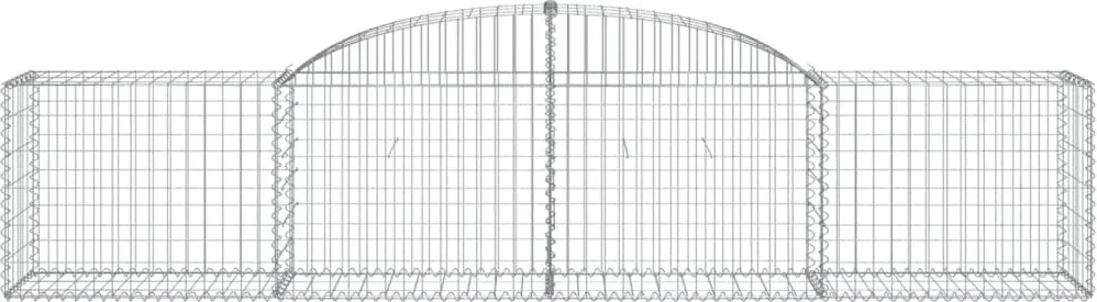 Klenuté gabionové koše 17 ks 300x50x60/80 cm pozinkované železo 3146678