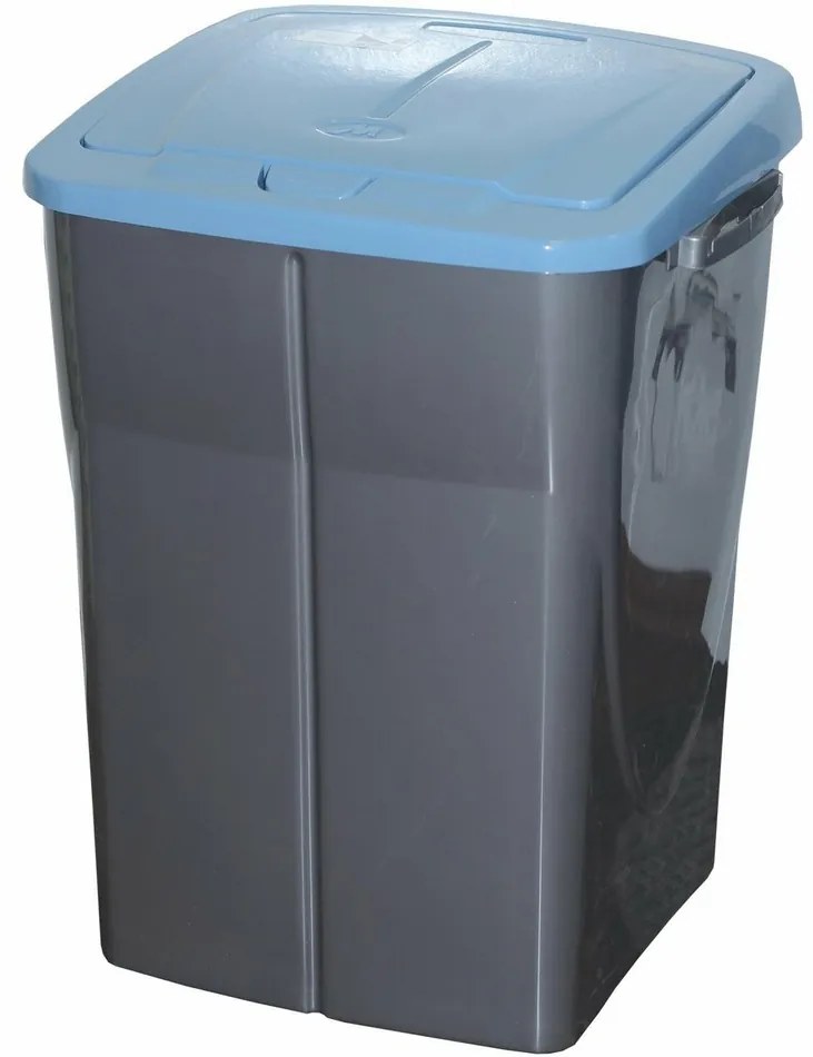 Koš na tříděný odpad modré víko; 51 x 36 x 36,5 cm; 45 l; plast