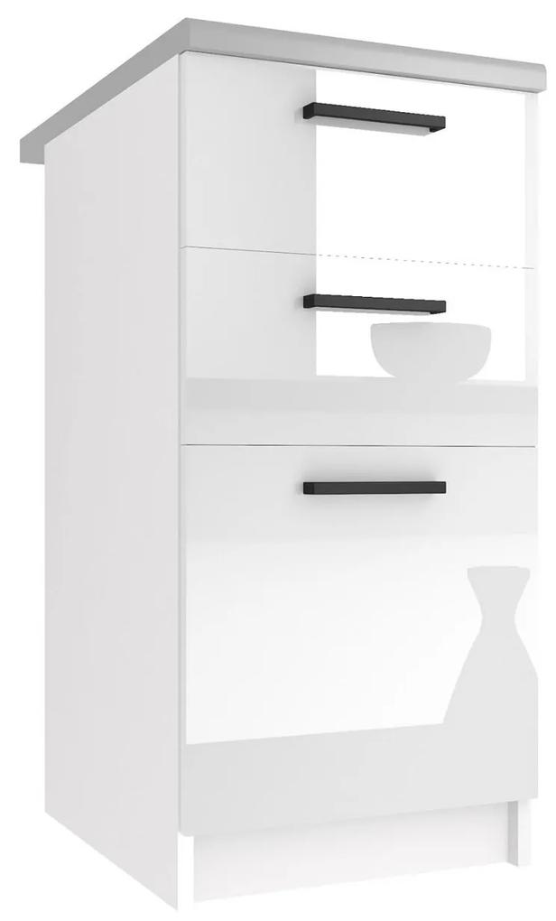Kuchyňská skříňka Belini spodní se zásuvkami 40 cm bílý lesk s pracovní deskou  INF SDSZ40/1/WT/W/0/B1