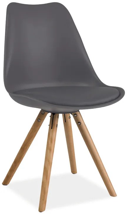 Casarredo Jídelní židle s čalouněním v šedé ekokůži KN639