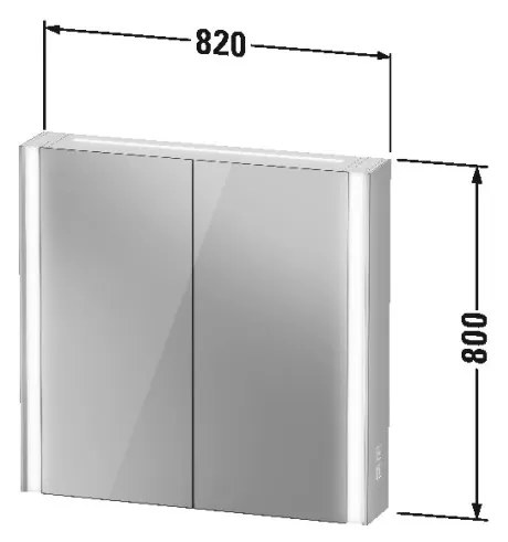 Duravit XViu - Zrcadlová skříňka s osvětlením, Icon verze, 820x156 mm, černá matná XV71420B2B2