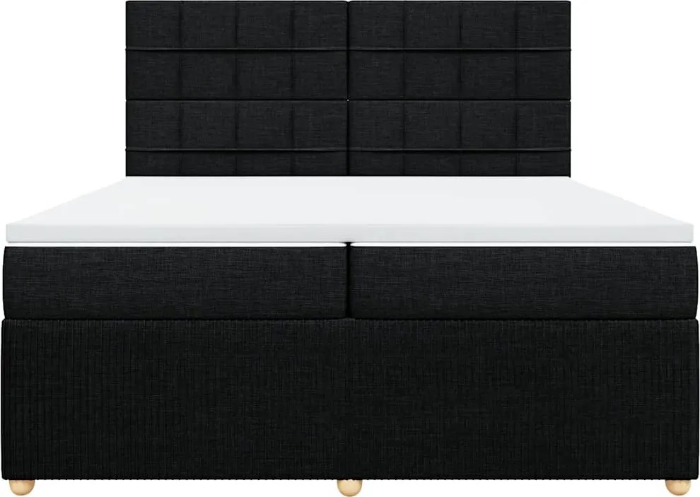 Box spring postel s matrací černá 200x200 cm textil 3294465