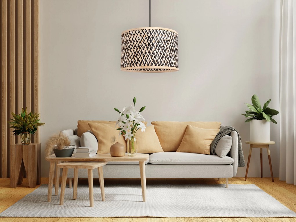 Toolight Natural, závěsné stropní svítidlo 1xE27 APP1543-1CP, přírodní hnědá, OSW-01800