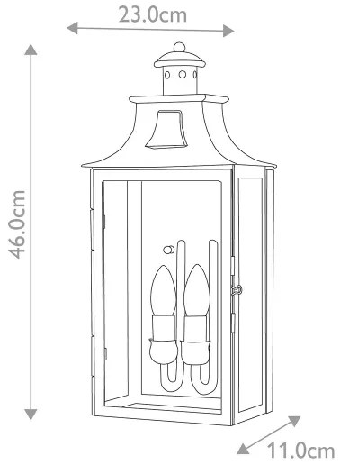 Elstead KENDAL - Venkovní nástěnné svítidlo KENDAL 2xE14/60W/230V IP44