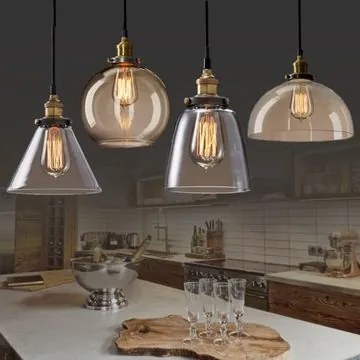 Toolight - Závěsné skleněné stropní svítidlo Verto C, čiré sklo, OSW-00138