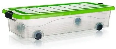 BRILANZ Box úložný pod postel na kolečkách PYRAMIDA 30 l zelený