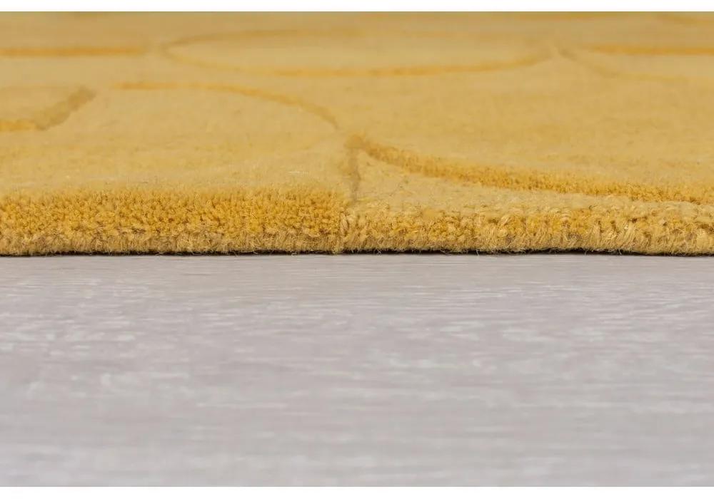 Žlutý vlněný koberec Flair Rugs Gigi, 200 x 290 cm