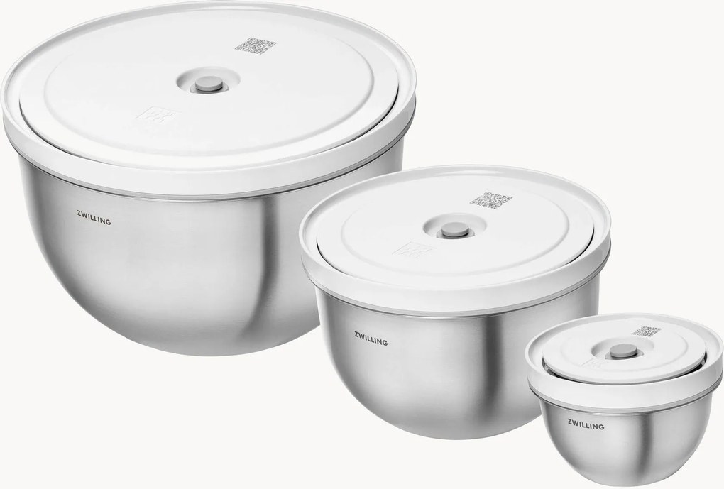 Sada vakuových misek's víčky z nerezové oceli Fresh & Save, 3 díly